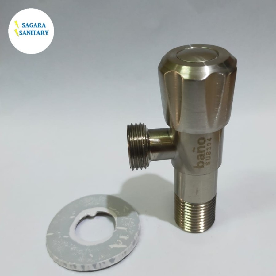 Jual stop kran single 1/2 inch stainless 304 original tebal kuat ...