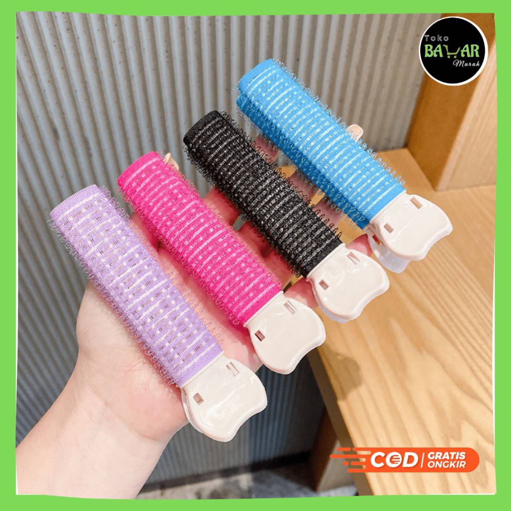 Jual Roll Rambut Jepit Korea Velcro / Jepitan Roll Rambut Poni Korea ...