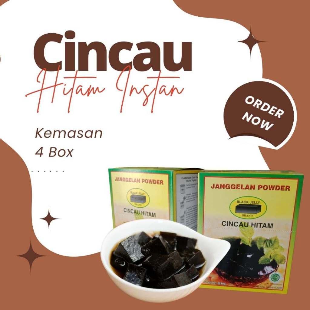 Jual Cincau Hitam Powder Bahan Murni 100% Daun Janggelan Kemasan 4 Box ...