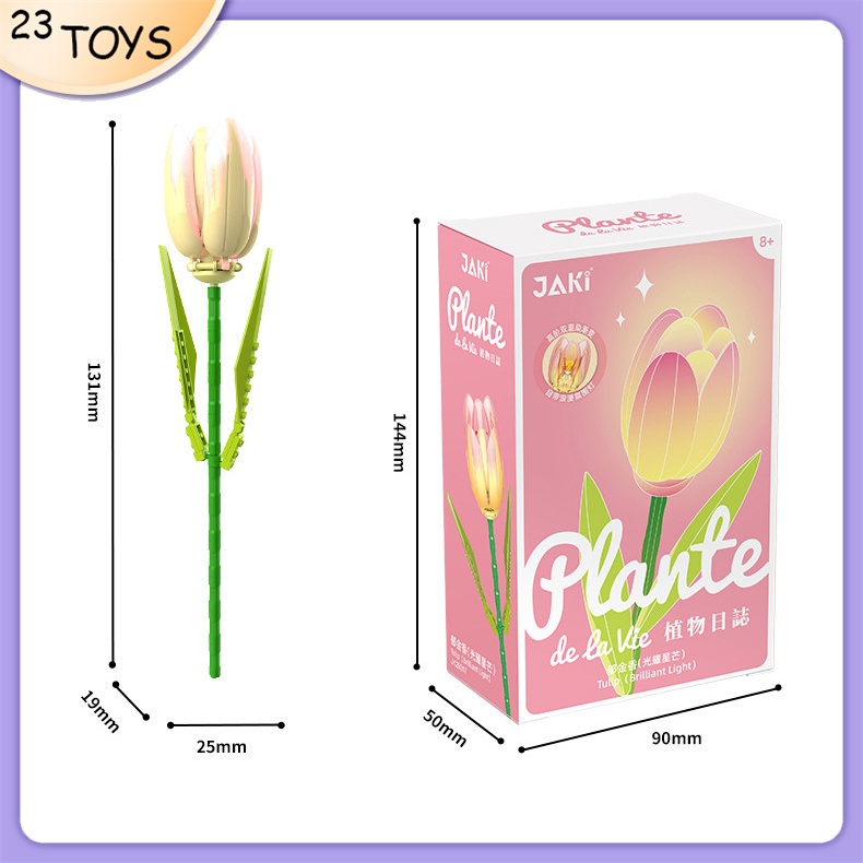 Jual Balok Bangunan Bunga Tulip yang Bercahaya Brick Lampu Bunga Nano ...