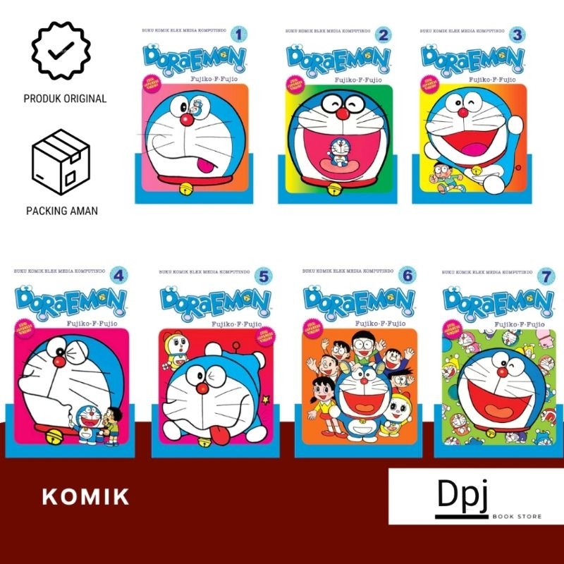 Jual komik doraemon edisi japanese binding vol 1-7 original gramedia ...