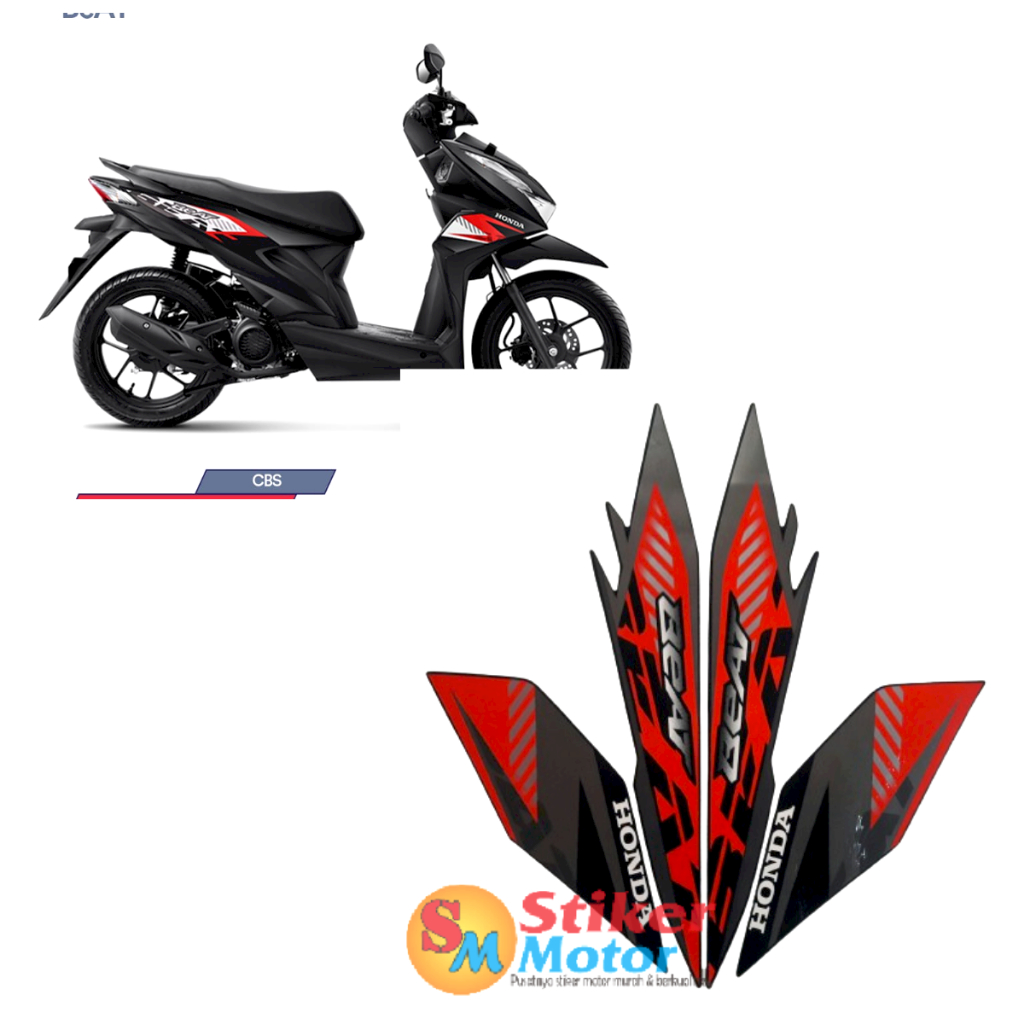 Jual sticker motor honda beat fi 2023 cbs hitam-abu-merah | Shopee ...