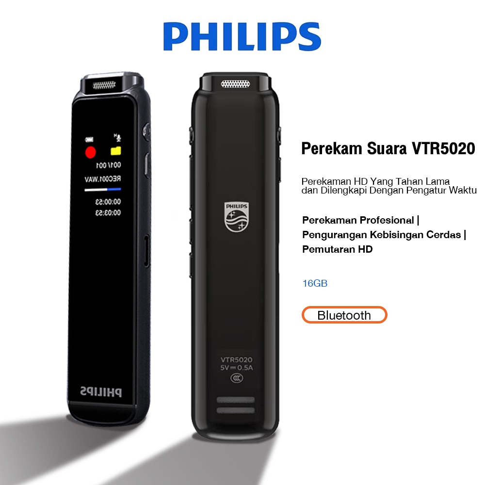 Jual PHILIPS Perekam Suara VTR5020 Voice Recorder Peralatan Perekam ...