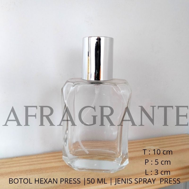 Jual botol parfum hexan 50 ml silver press alat- botol parfum luxury 50 ...