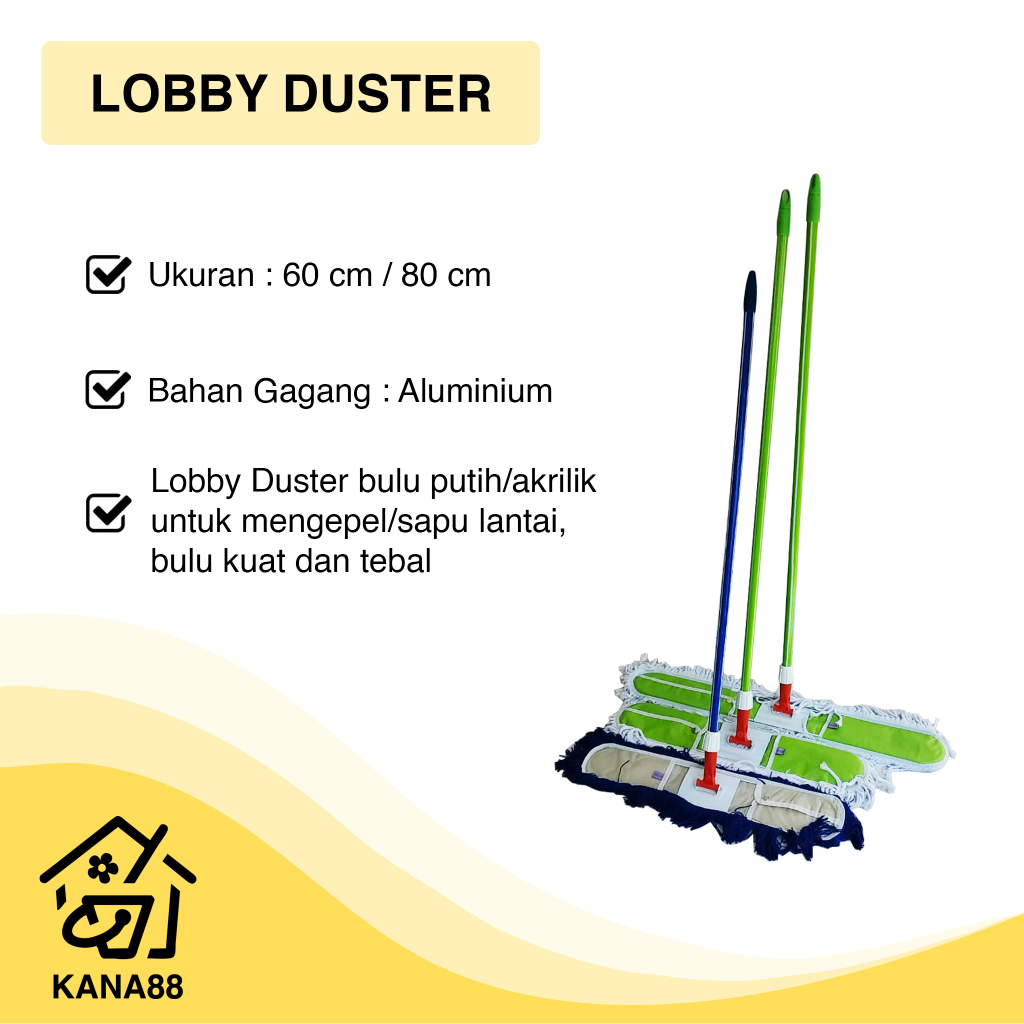 Jual Lobby Duster BeClean Putih/Biru Bulu Akrilik Gagang Besi Bulu ...