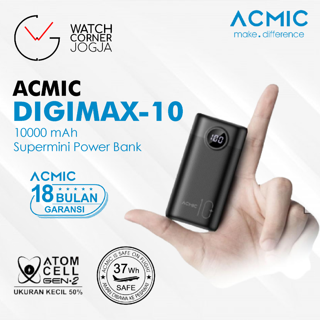 Jual ACMIC DIGIMAX SuperMini Digital AiCharge Power Bank (QC4 + PD ...