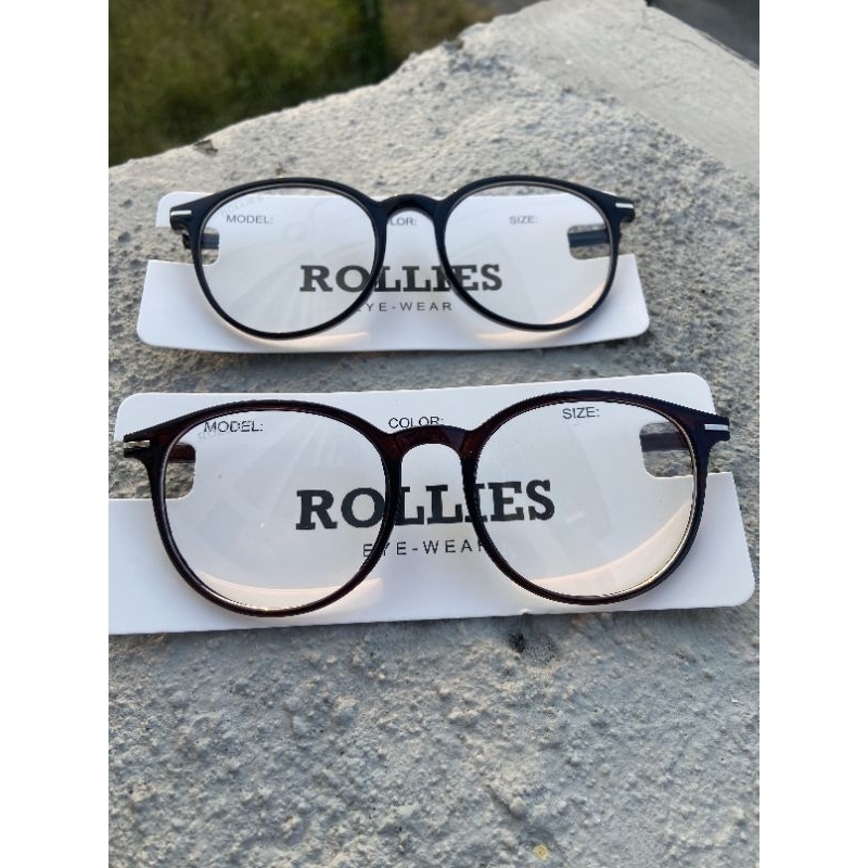 Jual Kacamata Fashion Rollies Oval Frame Hitam Unisex Pria Wanita ...