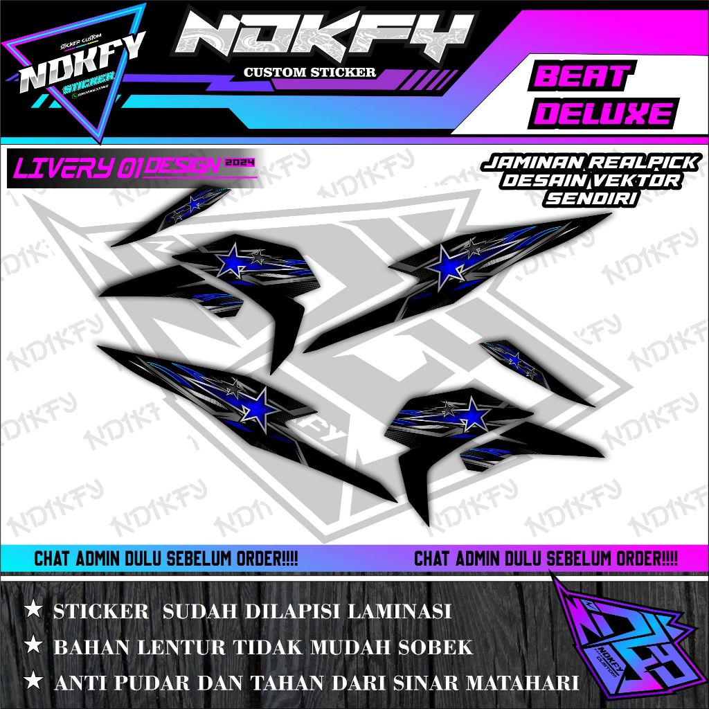Jual STRIPPING SIMPEL HONDA BEAT DELUXE BEAT STREET DIESEL STAR LIVERY ...