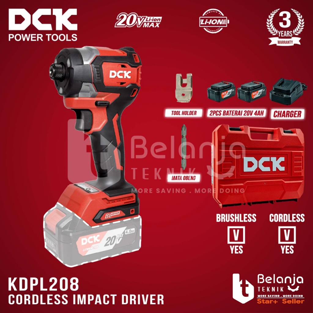 Jual DCK Impact Driver Cordless KDPL208 DM Mesin Bor Obeng Baterai 20V ...