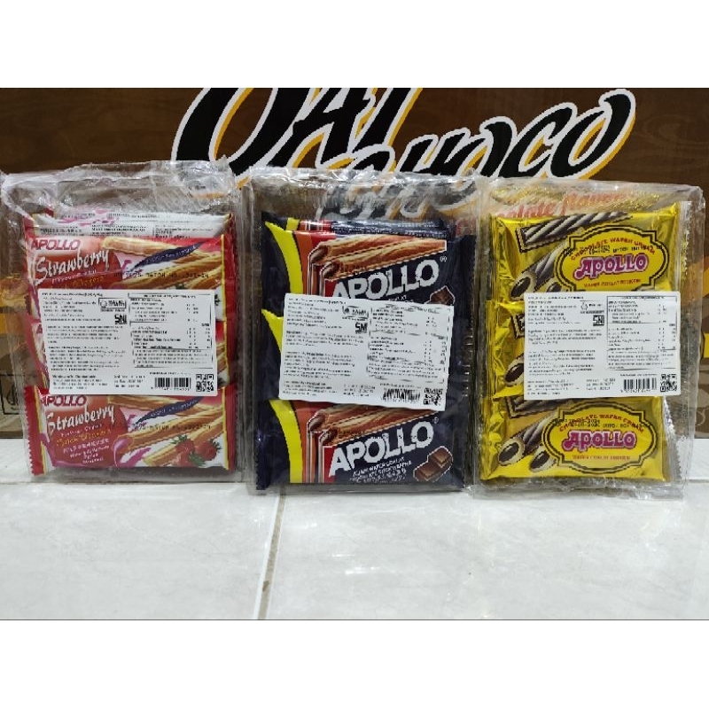 Jual Apollo wafer stick chocolate strawberry snack souvenir ulang tahun ...
