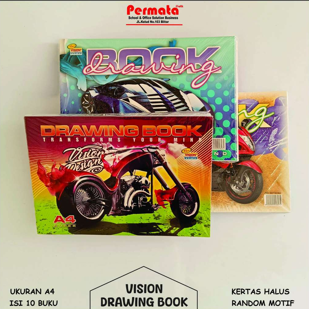 Jual Buku Gambar VISION A4 Isi 10 Buku Perpack Super Tebal/Drawing Book ...