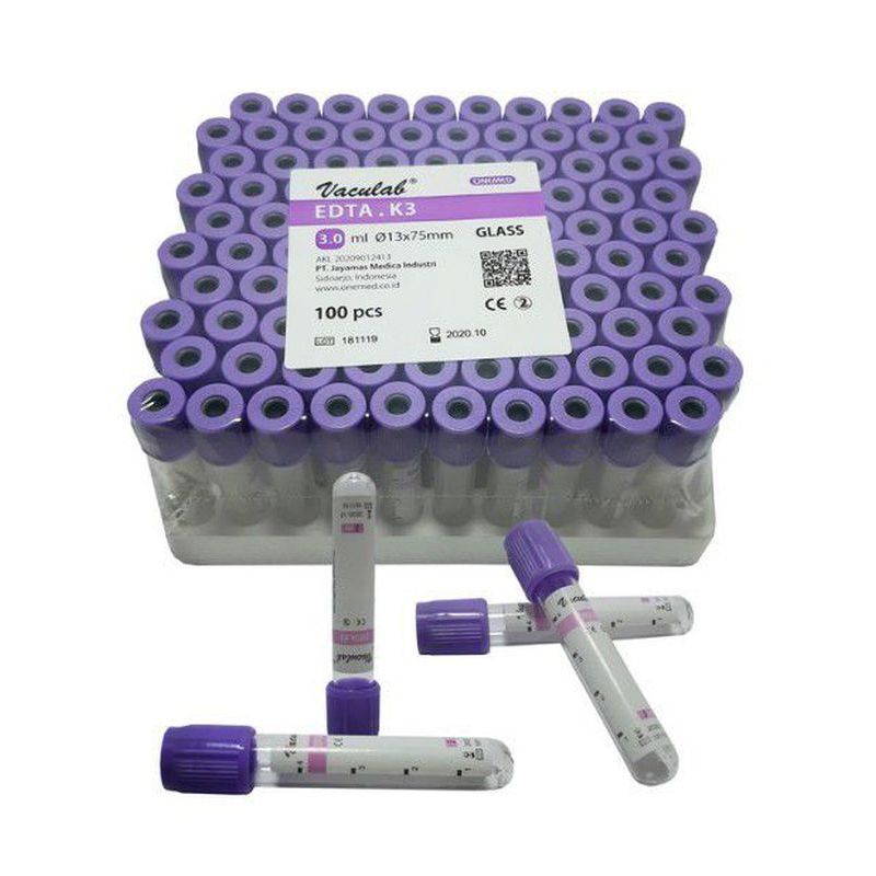 Jual Tabung EDTA Vacutainer UNGU 3ml / Tabung Darah Vocalab EDTA 3ML ...