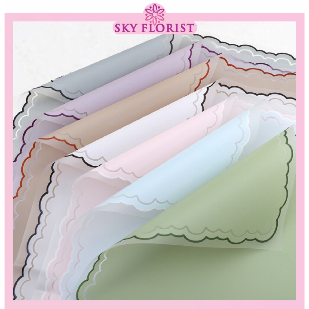 Jual Flower Wrapping Paper Varian List Cloud Awan Frame Transparan ...