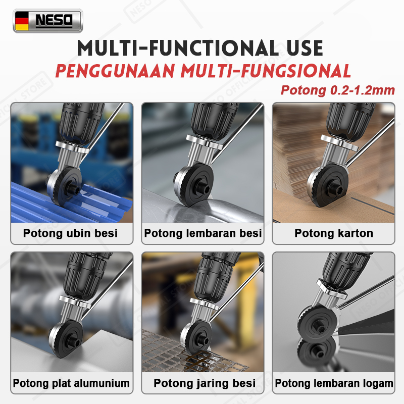 Jual NESO Adapter Drill Plate Cutter Alat (COD) Adaptor Bor Pemotong Seng Potong Gunting Plat ...