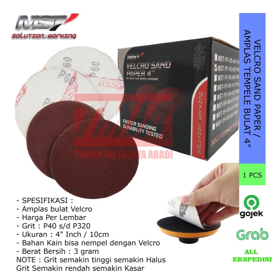 Jual MST Velcro Sand Paper Amplas Tempel Bulat 4" | Shopee Indonesia