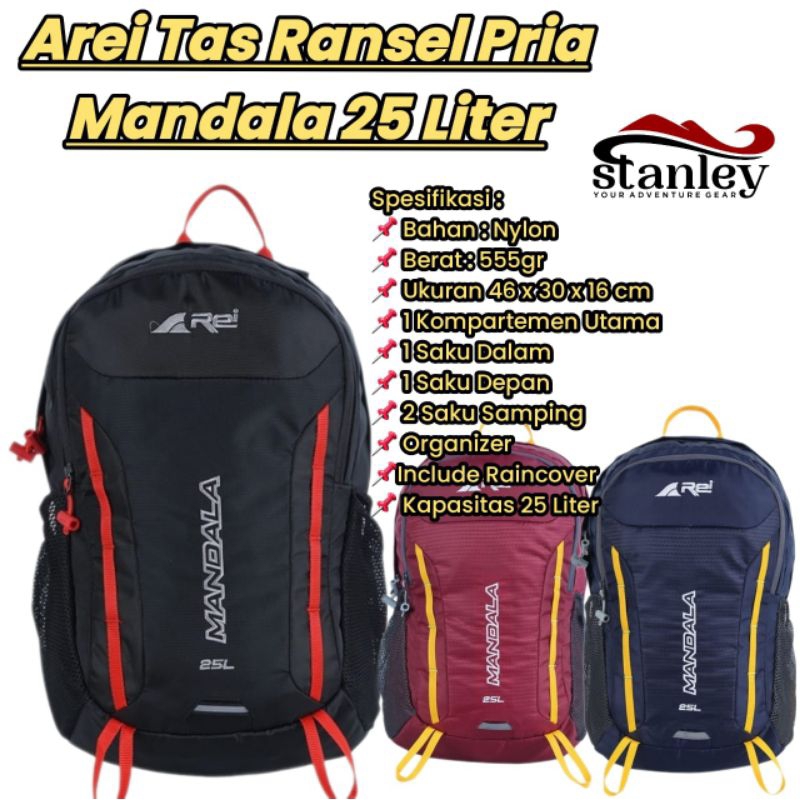 Jual Arei Tas Ransel Pria Mandala 25 Liter | Shopee Indonesia