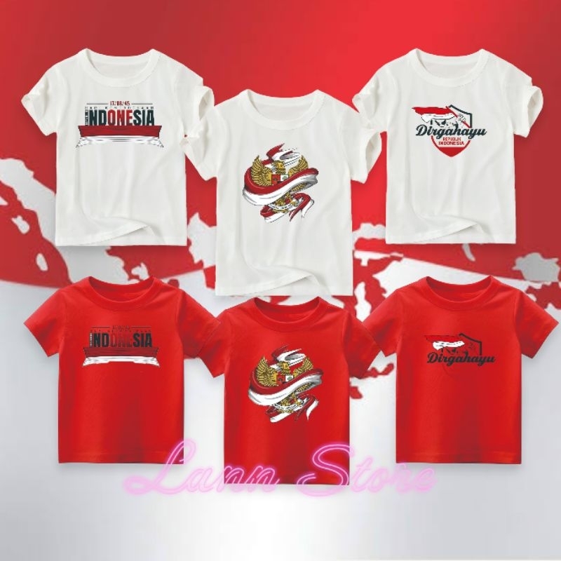 Jual Baju kaos distro anak laki perempuan 1-12 tahun edisi 17 agustus hari kemerdekaan indonesia ...