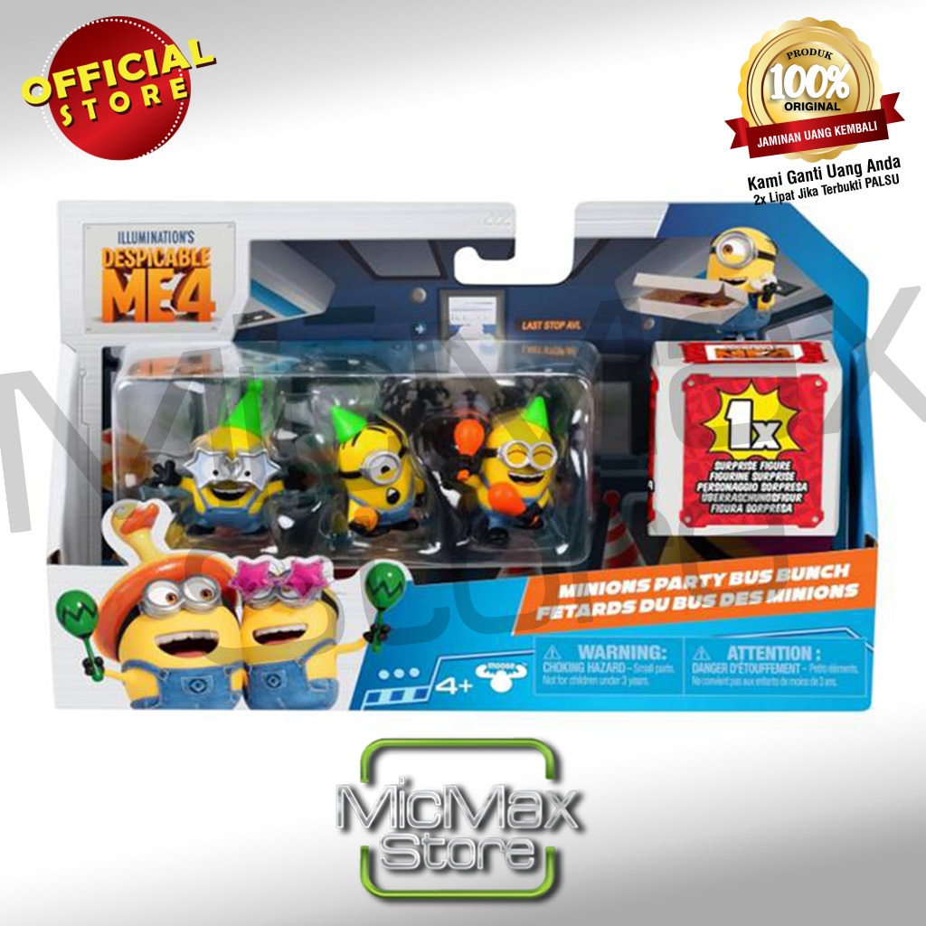 Jual Minions Despicable Me4 ME 4 Figure Packs Party Bus Bunch 2 inch ...