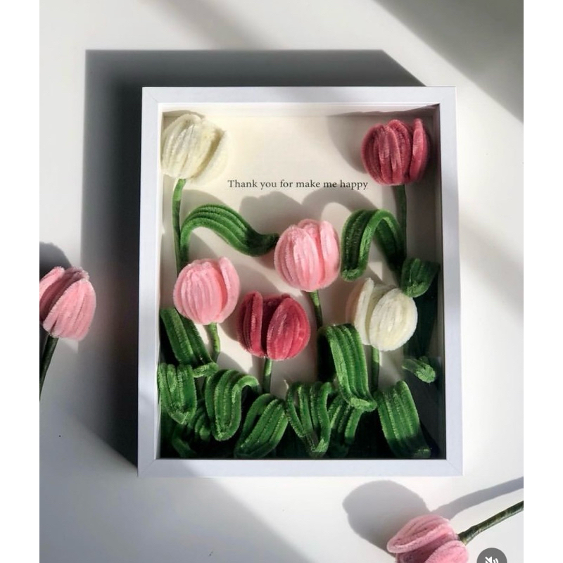 Jual Flower Box Buket In Frame | Bunga kawat bulu (pipe cleaner ...