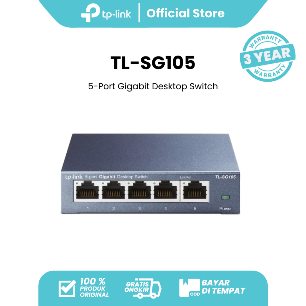 Jual TP-Link TL-SG105 | 5 Port Gigabit Switch | Ethernet Unmanaged ...