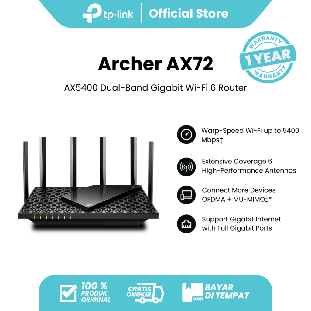Jual TP-Link Archer AX73 | AX5400 WiFi 6 Router | Dual Band | Gigabit | Mesh | Wireless | AX72 ...