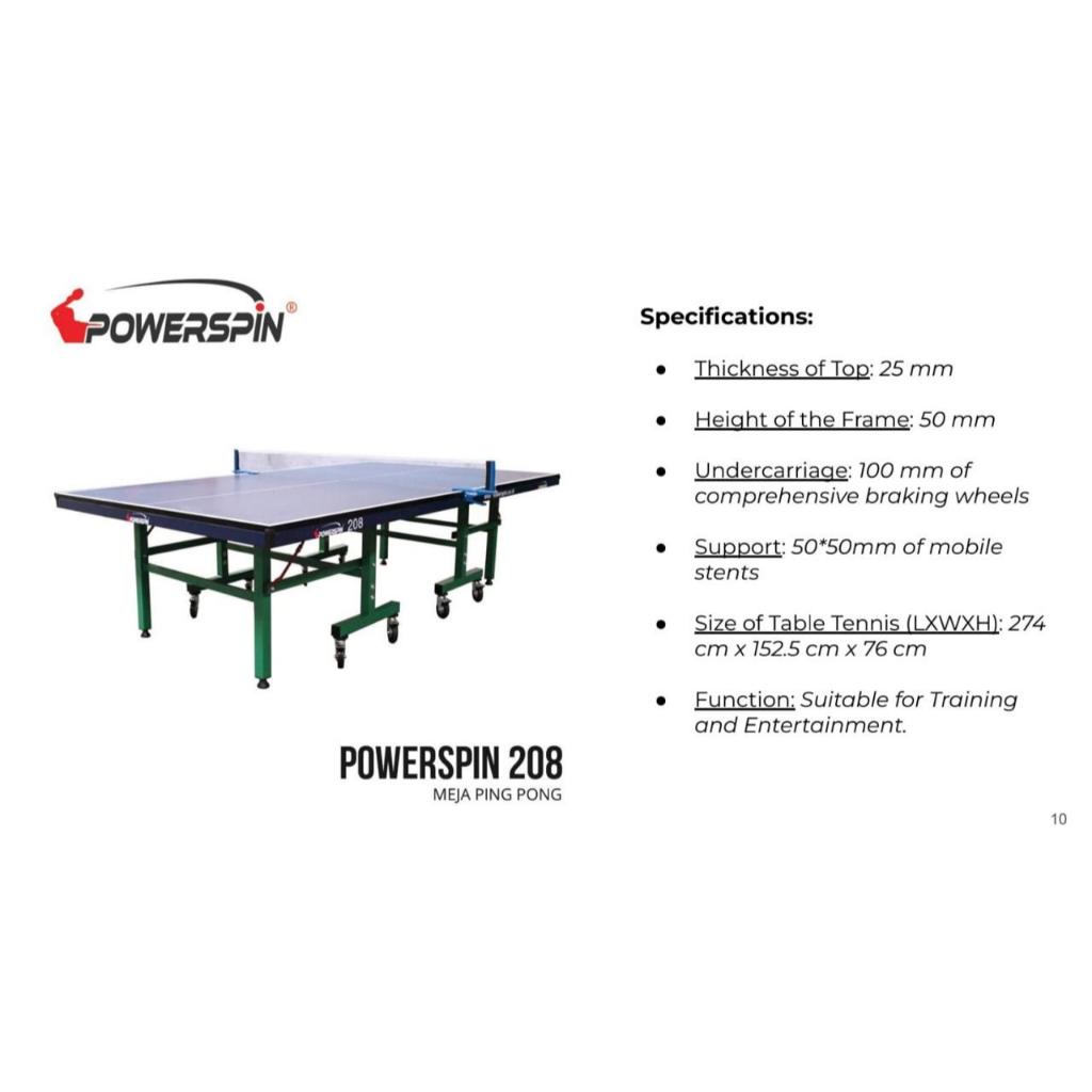 Jual MEJA PINGPONG PING PONG TENIS MEJA POWERSPIN 208 ORIGINAL | Shopee Indonesia