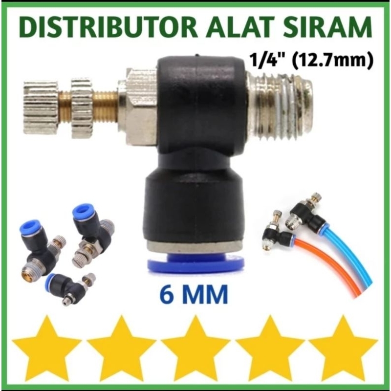 Jual FITTING PNEUMATIC 1/4 X 6MM FLOW SPEED CONTROL VALVE ELBOW SELANG ...