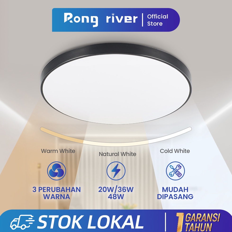 Jual KODE R78B RONG RIVER 3 Warna Lampu LED Kamar 48W 36W 2W Lampu ...
