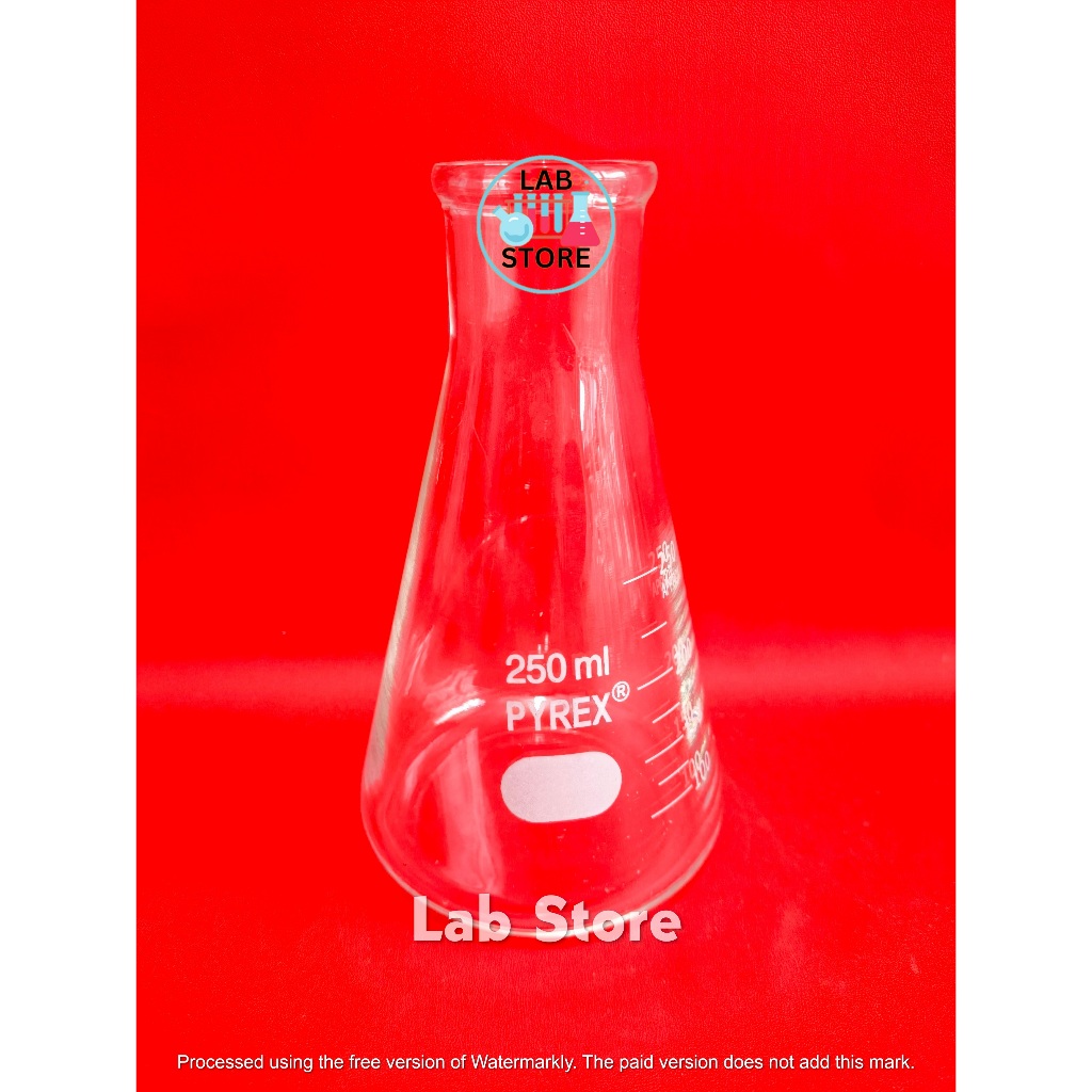 Jual Erlenmeyer 250ml Pyrex / Erlenmeyer Glass Cap 250ml / Erlenmeyer ...