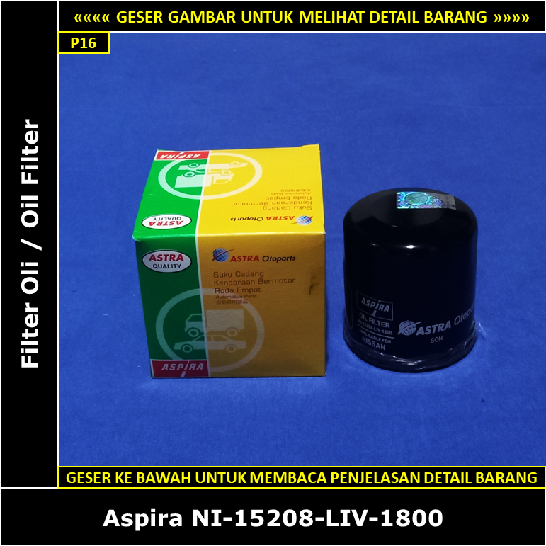 Jual Filter Oli Nissan X-Trail Xtrail T32 2500 cc 2014-2019 Aspira NI ...
