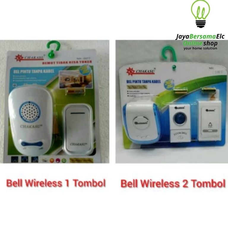 Jual Bell Bel Pintu Rumah Wireless 1 Tombol 2 Tombol Chakasu Hattasu ...