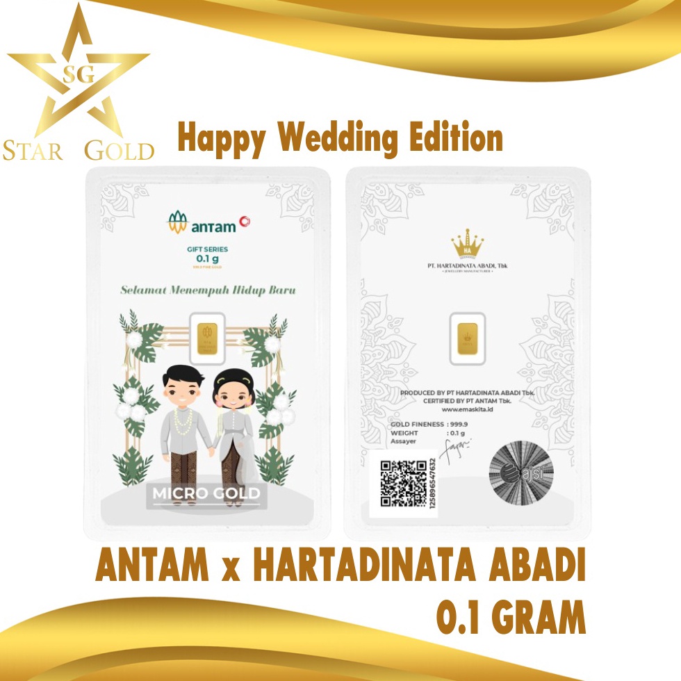 Jual Star Gold Logam Mulia Micro Gold Antam Hartadinata 1 Gram Wedding ...