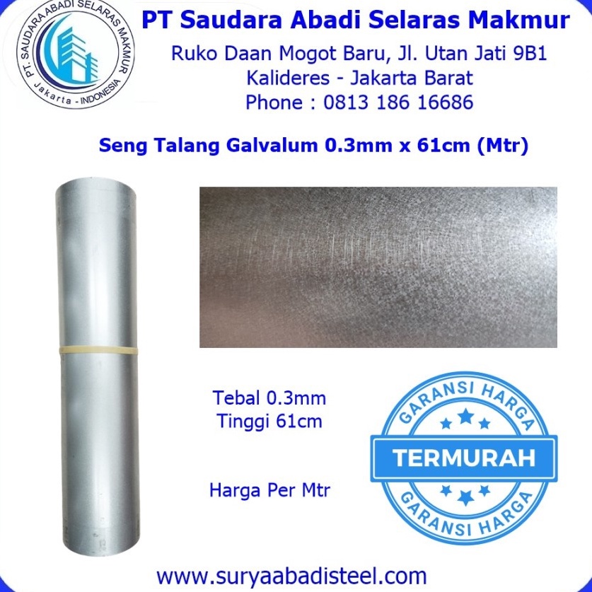 Jual Model Baru Seng Talang Galvalum 3mm x 61cm Mtr | Shopee Indonesia