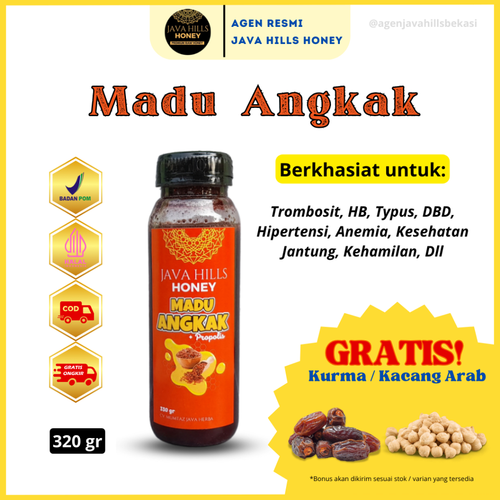 Jual Madu Angkak Java Hills Honey - Madu Angkak Plus Propolis ...
