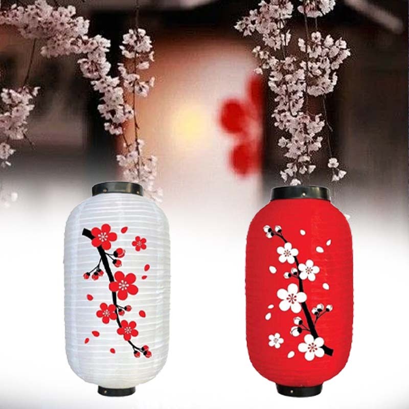 Jual 10 Inch Lampion Merah Panjang Jepang Satin Lantern Tahan Air ...