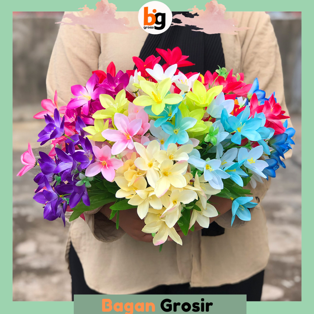 Jual Bunga Hias Plastik Aesthetic Lily Buket Import Tangkai Pajangan ...