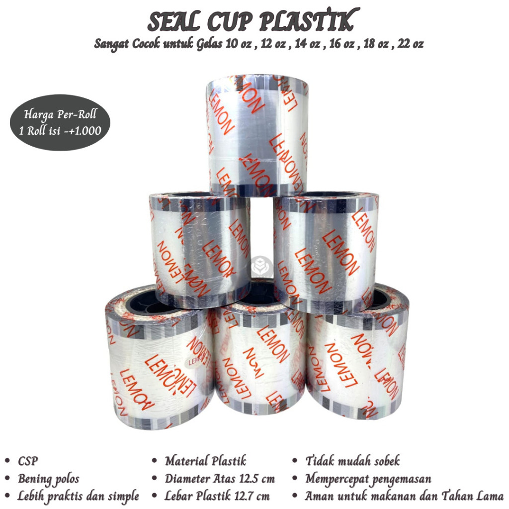 Jual Cup Seal Polos Lid Sealer Cup Plastik Seal Cup Isi 1000 Pcs (CSP ...