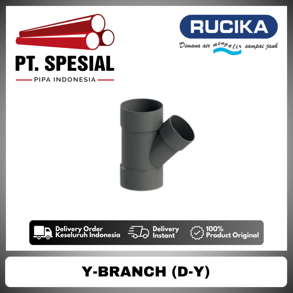 Jual Tee Y PVC D 4 x 3 Inch PVC Rucika / Vlok Tee Y PVC Rucika / Y ...
