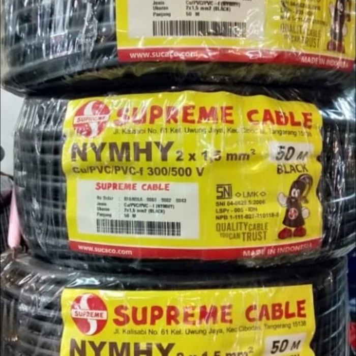 Jual Kabel SUPREME NYMHY (Putih) NYYHY (Hitam) 2x1.5 2x1,5 Per Meter (1M) | Shopee Indonesia