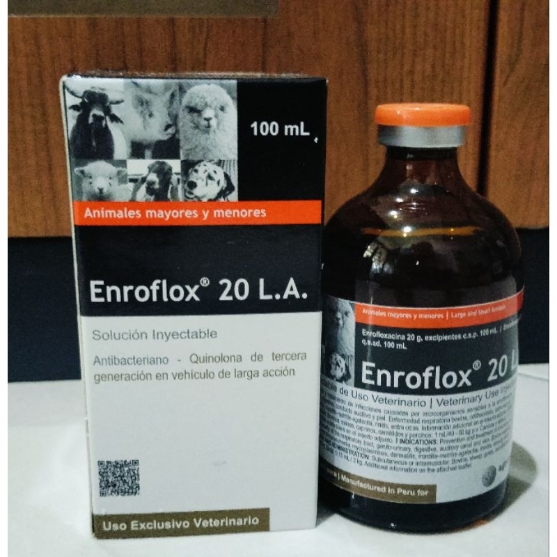 Jual Enroflox 20 LA 100ml antibiotik Enrofloxacin untuk hewan dan ternak | Shopee Indonesia