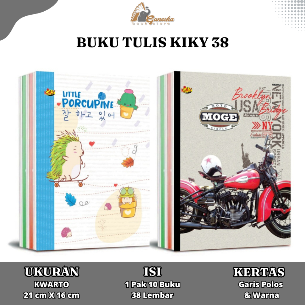 Jual ATK : Buku Tulis Kiky 38 Lembar Buku Tulis Kiky Pack (isi 10 Pcs) | Shopee Indonesia