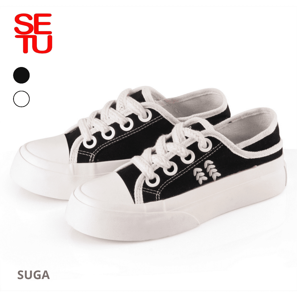 Jual SETU Suga Free Kotak Sepatu Sneakers Kanvas Wanite Korean Style ...