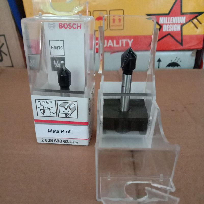 Jual BOSCH Mata Router Bits V-Grove Mata Router ACP 9,5mm L12,7mm G ...