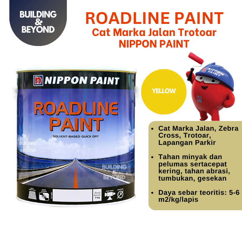 Jual CAT MARKA JALAN LAHAN PARKIR KUNING NIPPON PAINT ROADLINE GALON 5 ...