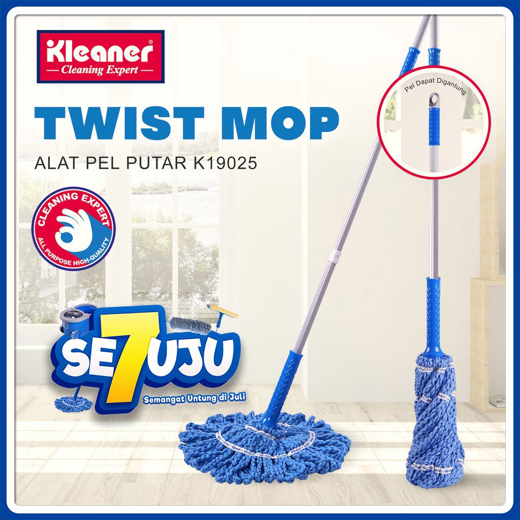 Jual Kleaner Alat Pel Putar 1 Pcs Bahan Microfiber Twist Mop Pembersih ...