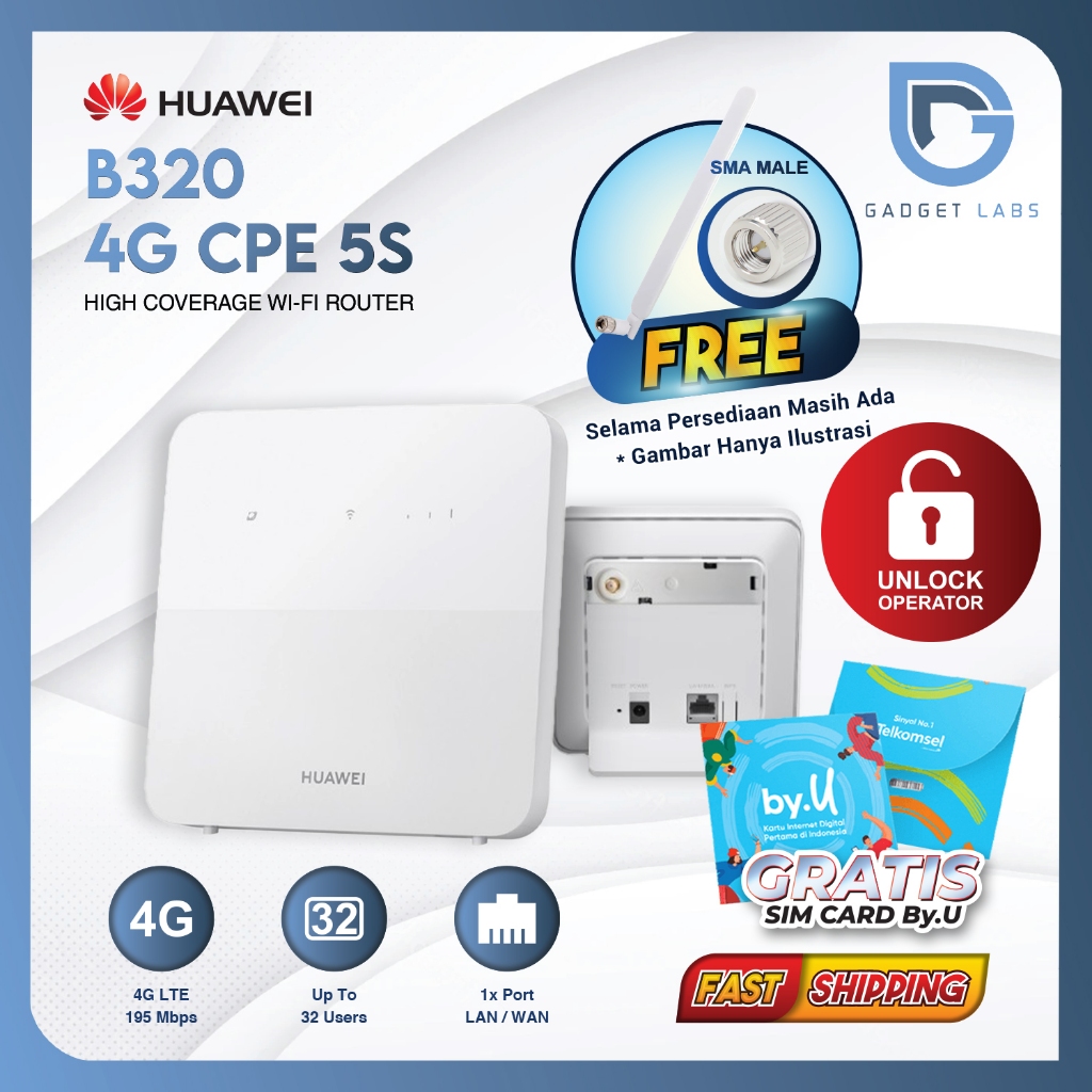 Jual Huawei B320 Modem Wifi 4G Router Wireless | Unlock Operator All Operator ( Bisa semua ...