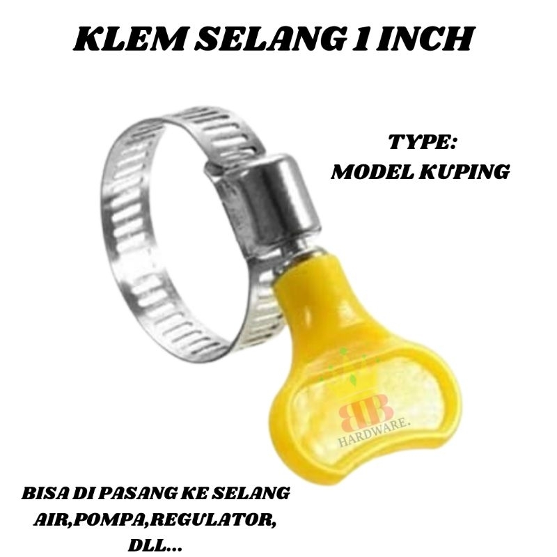 Jual KLEM SELANG 1 INCH MODEL KUPING KUNING | Shopee Indonesia