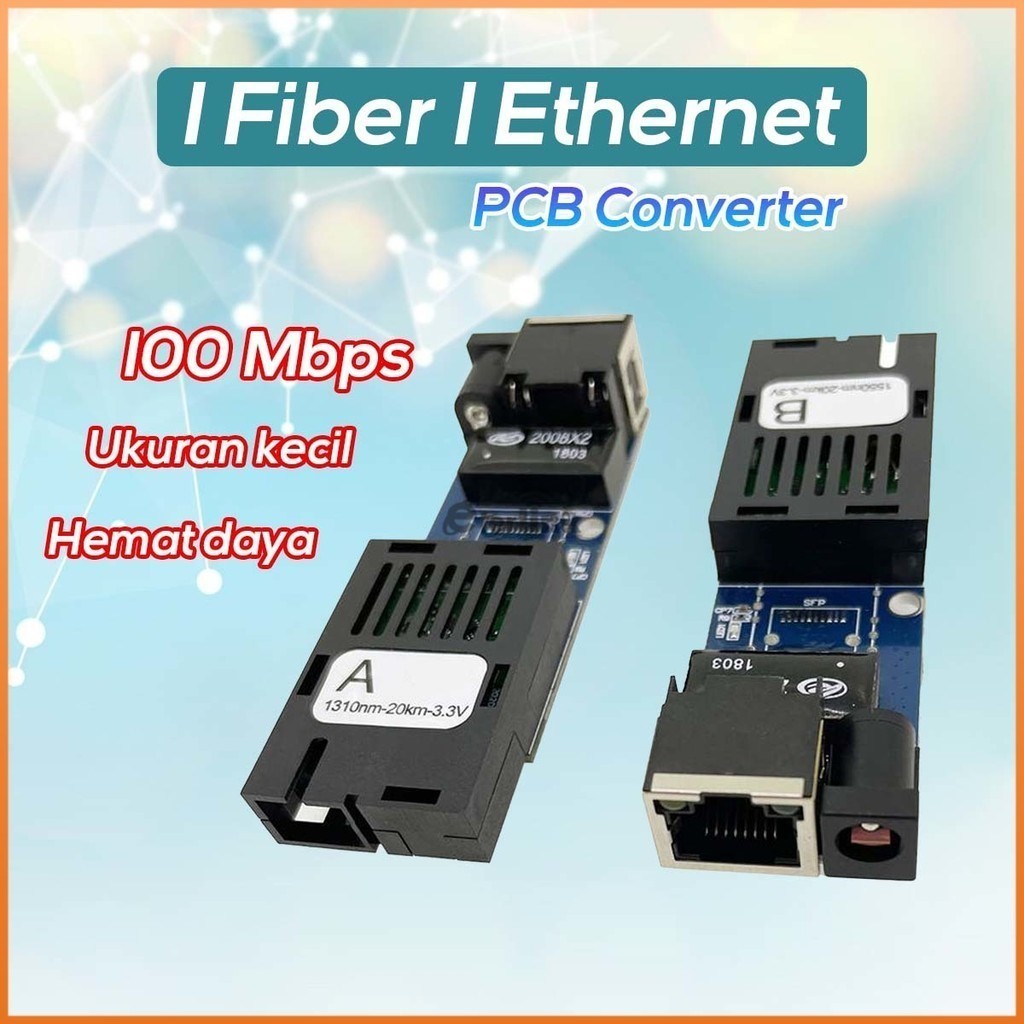 Jual KONVERTER MINI PCBA HTB MINI MEDIA 10/100 1 PORT FO 1 PORT LAN A/B ...