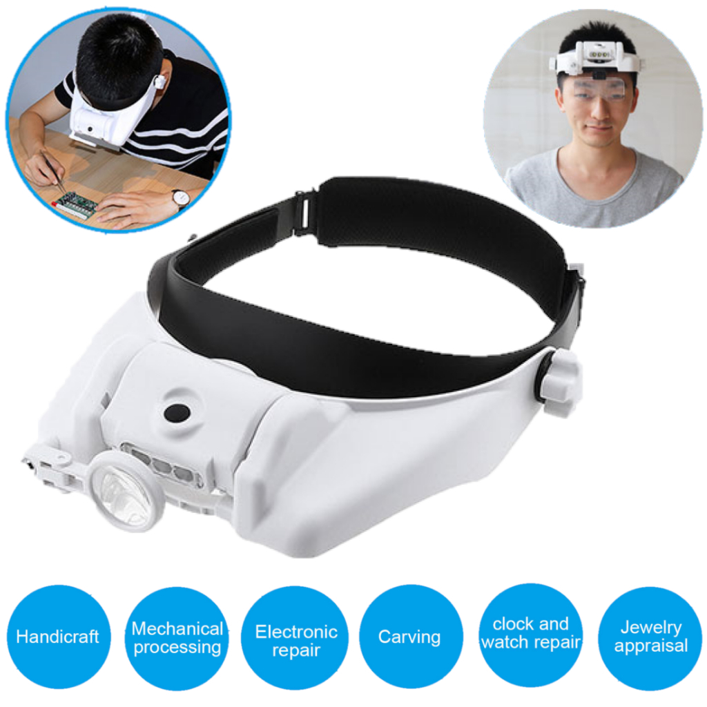 Jual LAMPU HEAD KACAMATA PEMBESAR DUAL LED HEADBAND / lampu di kepala ...
