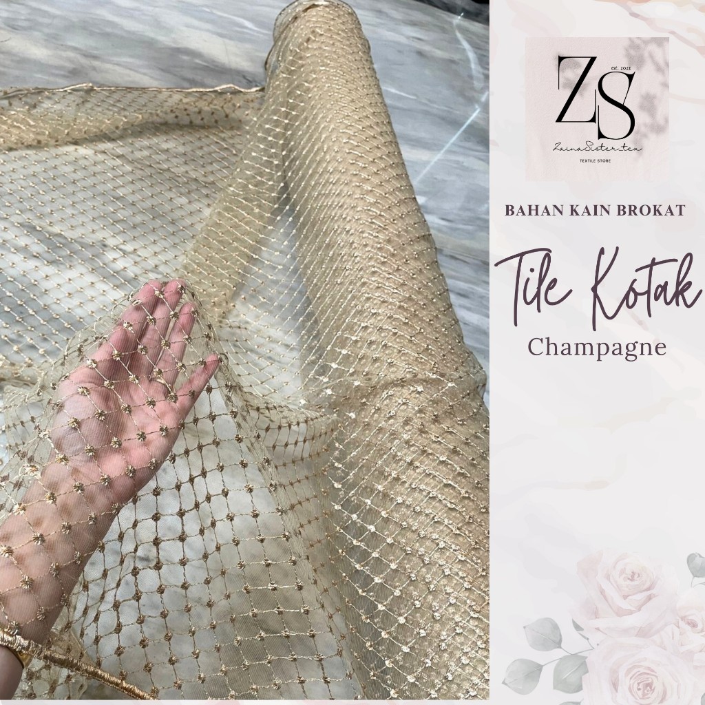 Jual Kain Brukat Tulle Kotak / Tile Kotak / Brukat Jaring / Tille ...